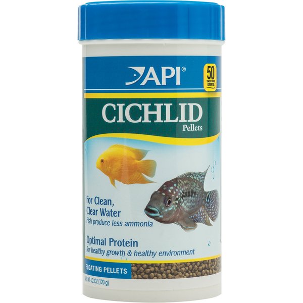 OMEGA ONE Super Color Small Cichlid Pellets Sinking Fish Food, 4.2-oz ...