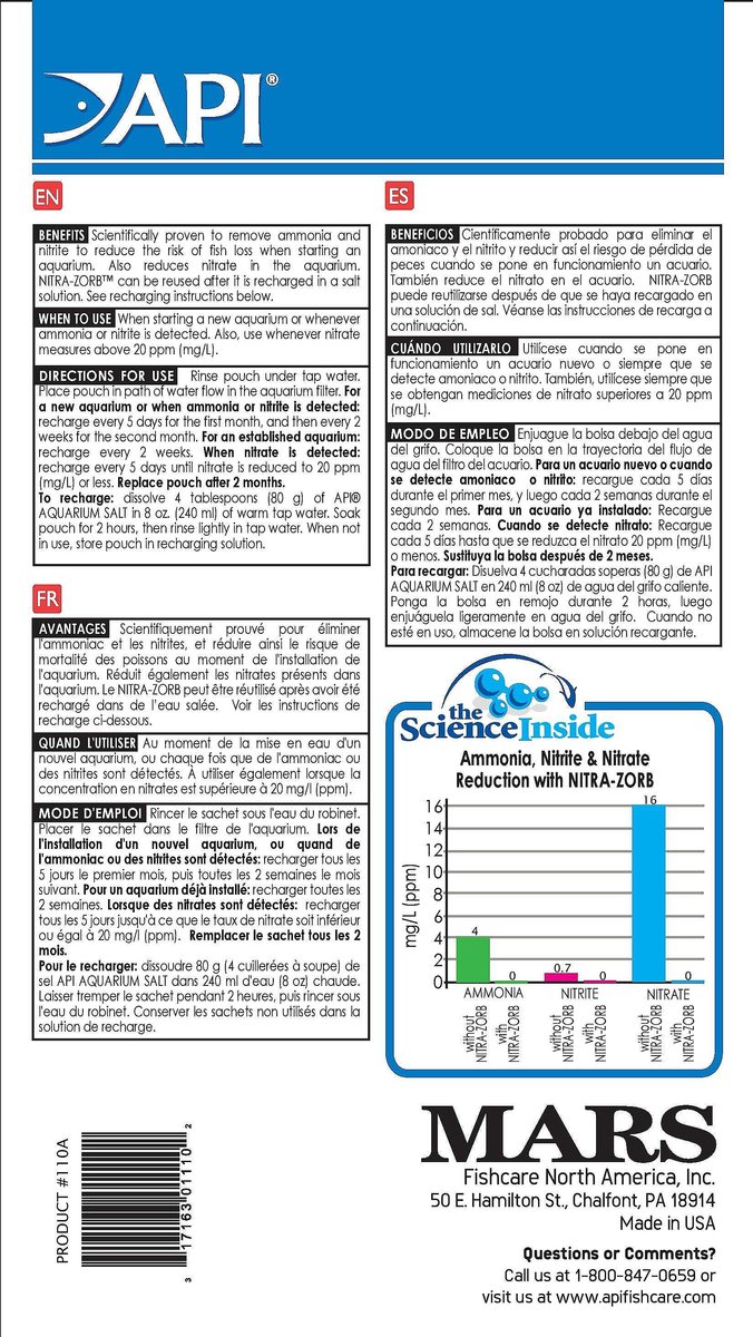 API Nitra-Zorb Aquarium Canister Filter Filtration Pouch, 2 count ...