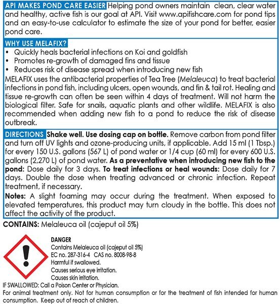 API Pond Melafix for Bacterial Infections in Fish, 64-fl oz bottle - Chewy.com