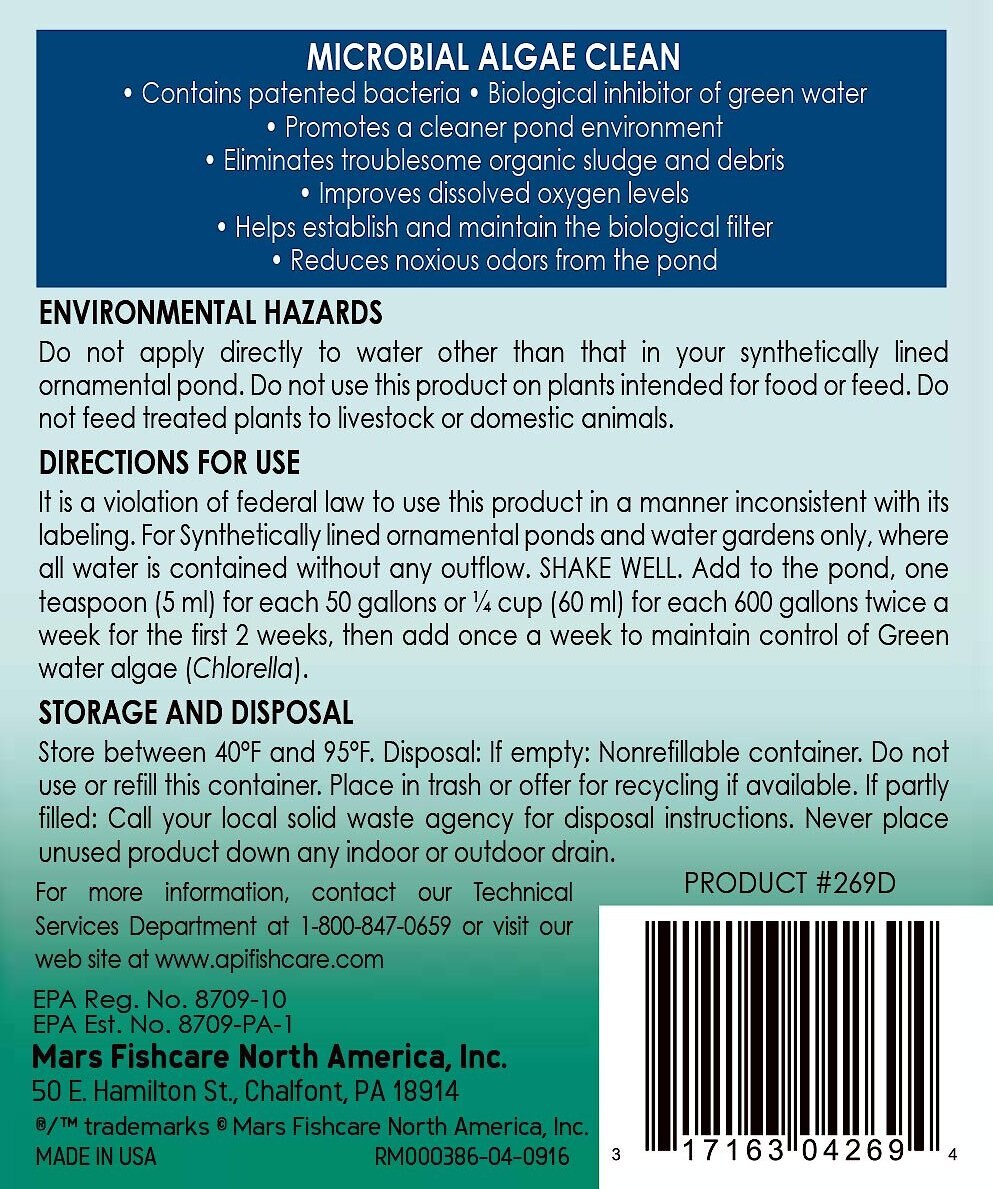 API Pondcare Microbial Algae Clean Green Water Biological Inhibitor, 64 ...