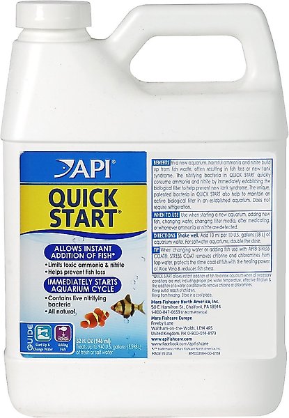 API Quick Start Freshwater & Saltwater Aquarium Nitrifying Bacteria, 32 ...
