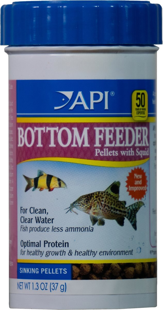 API Sinking Squid Pellets Bottom Feeder Fish Food, 1.5-oz bottle ...