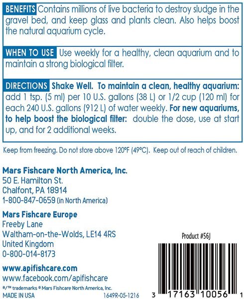 API Stress Zyme Freshwater & Saltwater Aquarium Water Cleaner, 64-fl oz ...