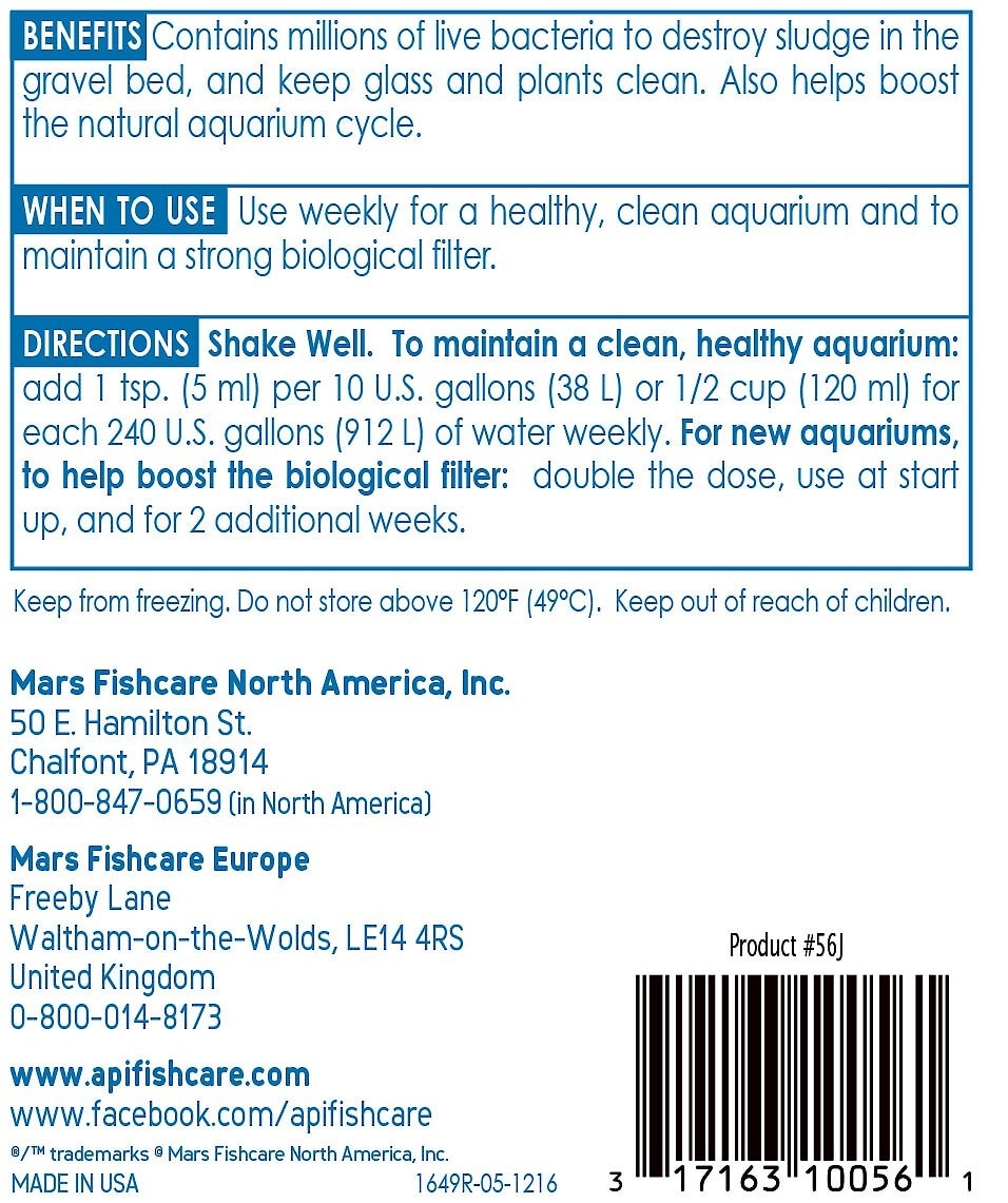 API Stress Zyme Freshwater & Saltwater Aquarium Water Cleaner, 64-fl oz ...