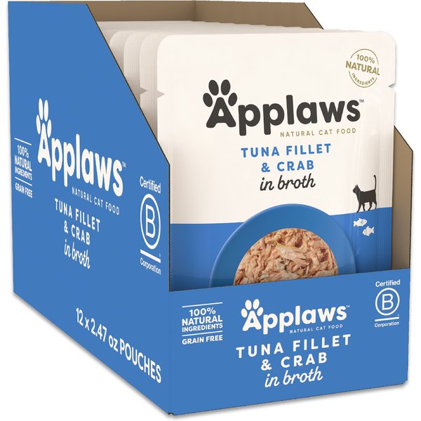 APPLAWS Tuna with Crab Broth Limited Ingredient Wet Cat Food, 2.47-oz ...
