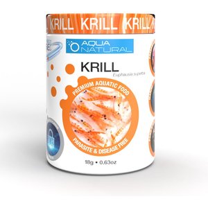 AQUA NATURAL Grain-Free Freeze-Dried Krill Fish Food, 0.63-oz tub ...