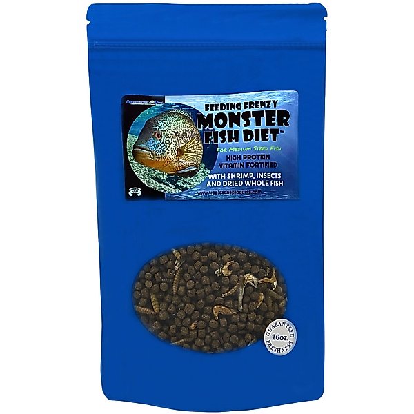 AQUACULTURE-ONE Feeding Frenzy Monster Fish Diet for Medium Fish, 16-oz ...