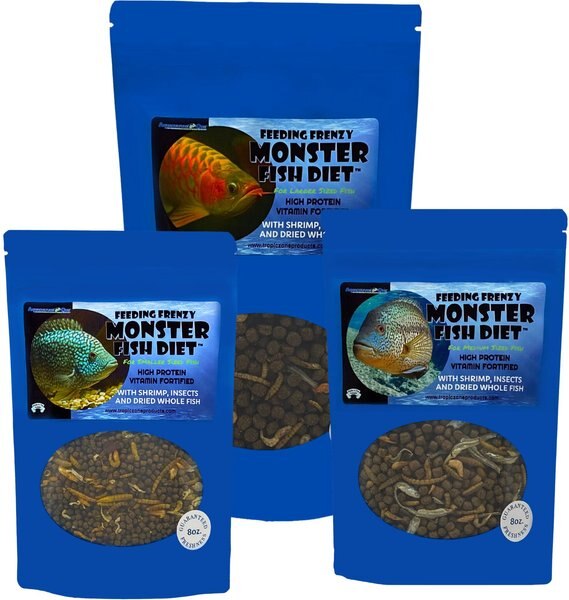 AQUACULTURE-ONE Feeding Frenzy Monster Fish Diet for Small Fish, 8-oz ...