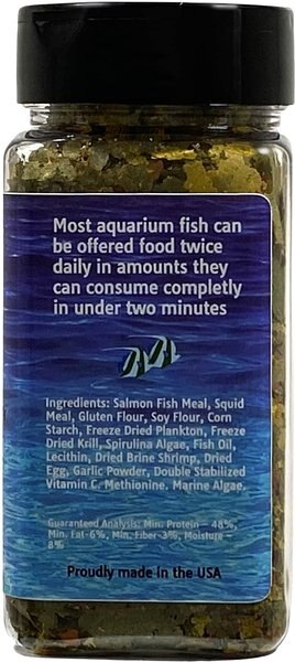 AQUACULTURE-ONE Marine Floating Performance Flake Fish Food, 1.5-oz ...