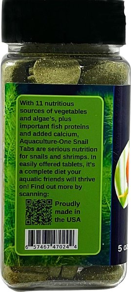 Out of Stock - AQUACULTURE-ONE Performance Snail Tabs Fish Food, 5-oz ...