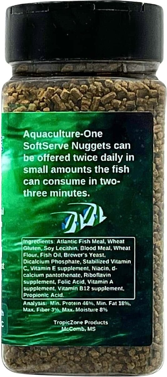 AQUACULTURE-ONE SoftServe Freshwater Small Nugget Fish Food, 6-oz ...