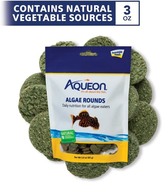 AQUEON Algae Rounds Bottom Feeder Fish Food, 3-oz bag - Chewy.com