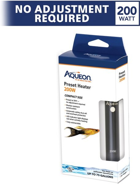 AQUEON Preset Aquarium Heater, 200-watt - Chewy.com