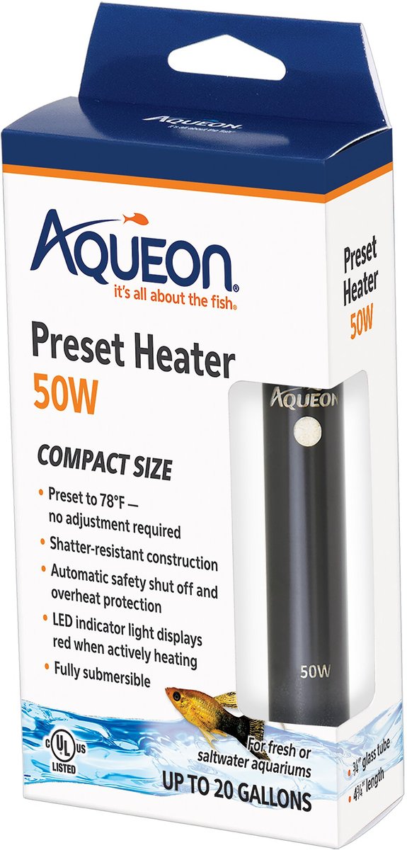 AQUEON Preset Aquarium Heater, 50-watt - Chewy.com
