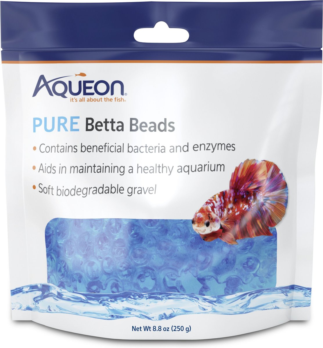AQUEON PURE Betta Beads Aquarium Water Care, 8.8-oz bag, Blue - Chewy.com