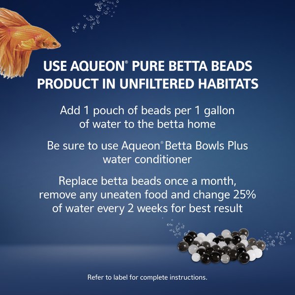 AQUEON PURE Betta Beads Aquarium Water Care, Black & White, 1 pouch ...