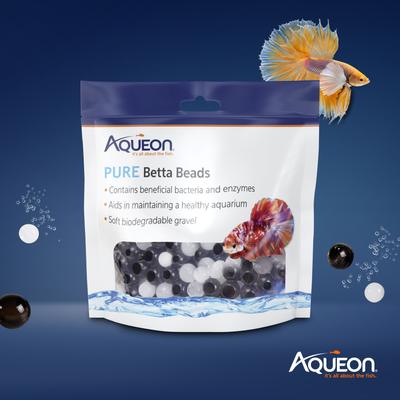 AQUEON PURE Betta Beads Aquarium Water Care, Black & White, 1 pouch ...