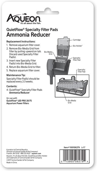 AQUEON QuietFlow 20/75 Ammonia Reducing Specialty Filter Pad - Chewy.com