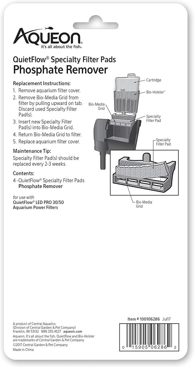 AQUEON QuietFlow 30/50 Phosphate Reducing Specialty Filter Pad, 4 count ...