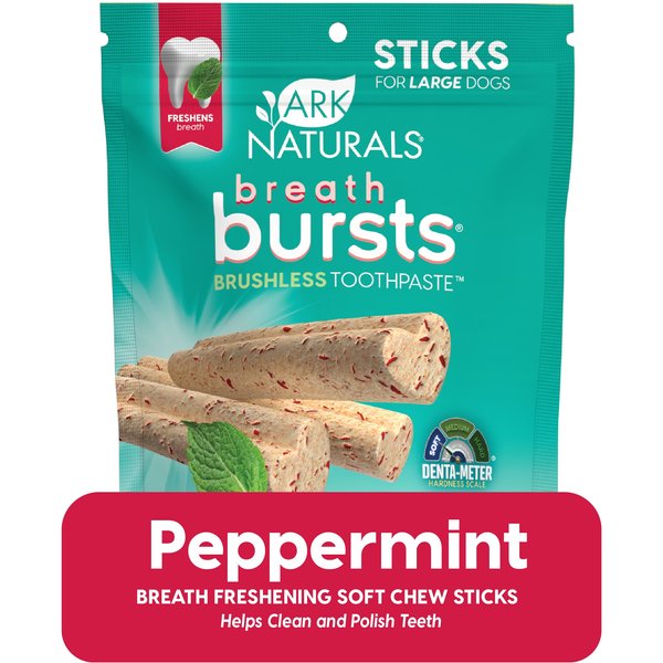 ARK NATURALS Breath Bursts Peppermint Sticks Medium/Large Dental Dog ...