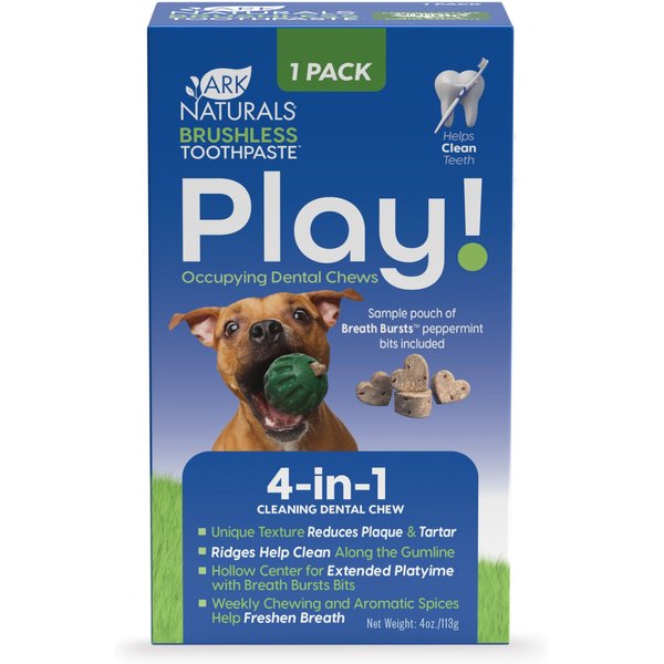 ARK NATURALS Brushless Toothpaste Mini Dental Dog Treats, 4-oz bag ...