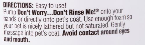 ARK NATURALS Don't Worry Don't Rinse Me Waterless Dog & Cat Shampoo, 18 ...