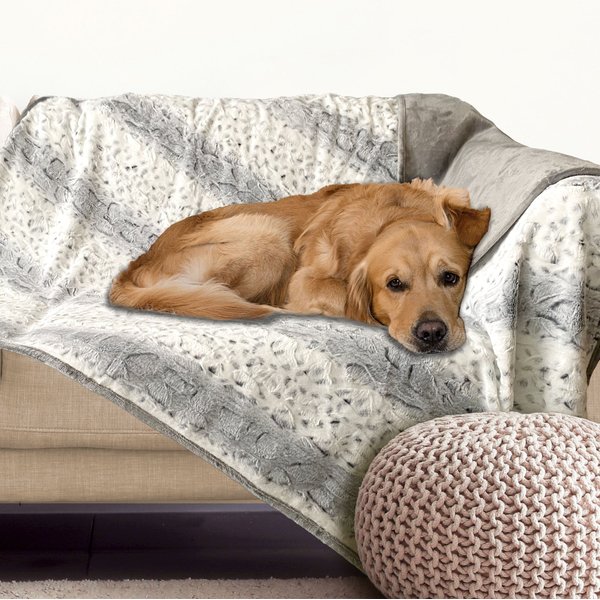 PET ADOBE Waterproof Fuzzy Throw Blanket, Dark Gray, Large - Chewy.com