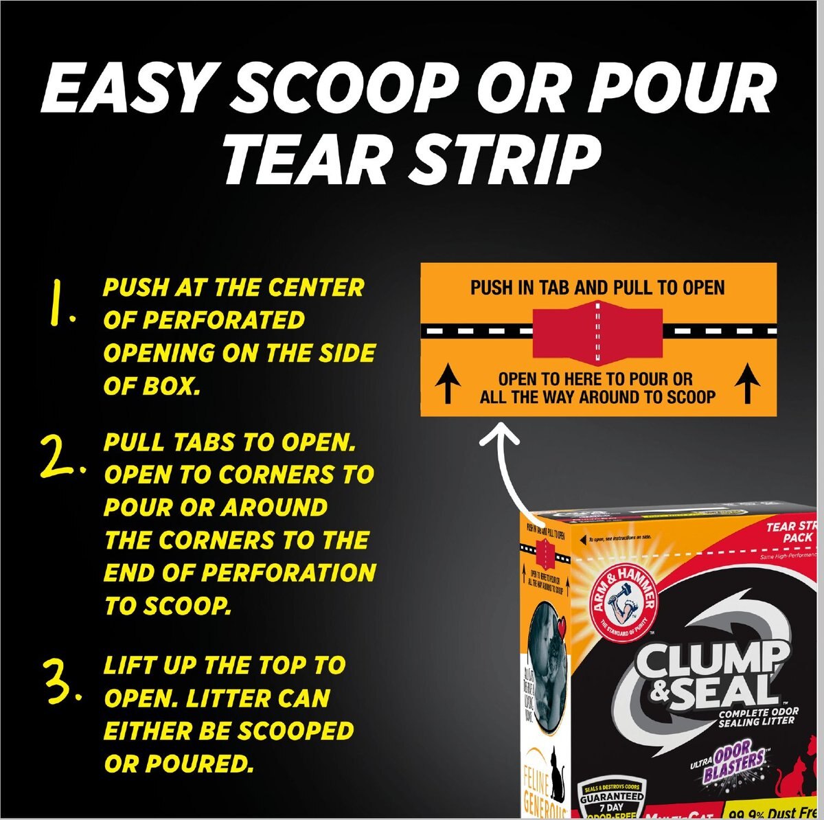 ARM & HAMMER LITTER Clump & Seal Multi-Cat Scented Clumping Clay Cat ...