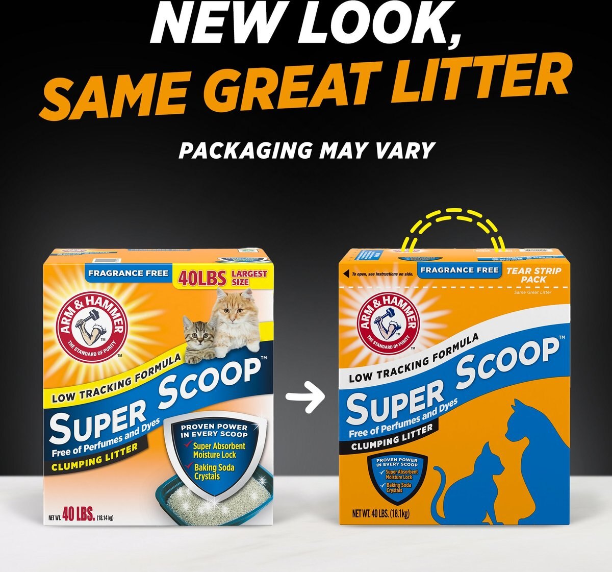 ARM & HAMMER LITTER Super Scoop Unscented Clumping Clay Cat Litter, 40 ...