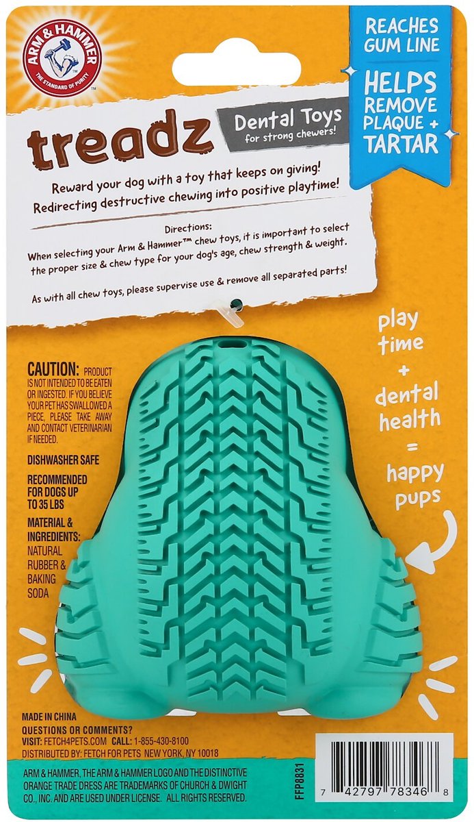 ARM & HAMMER PRODUCTS Super Treadz Tough Dog Chew Toy, Gorilla, Large ...