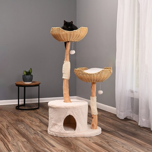 ARMARKAT AMNI 47-in Plush Real Branch Cat Tree & Condo with Scratching ...