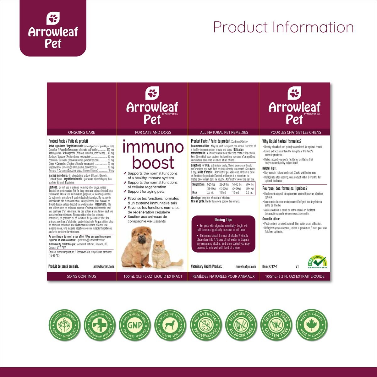 ARROWLEAF PET BY NATURPET INC. Immuno Boost Immune System Supplement ...