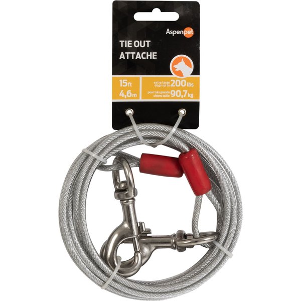 RUFFIN' IT Dog Tie Out Cable with Corkscrew Stake, 15-ft - Chewy.com