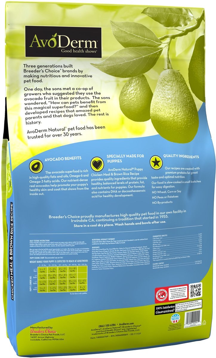 Out of Stock - AVODERM Natural Puppy Chicken Meal & Brown Rice Dry Dog ...