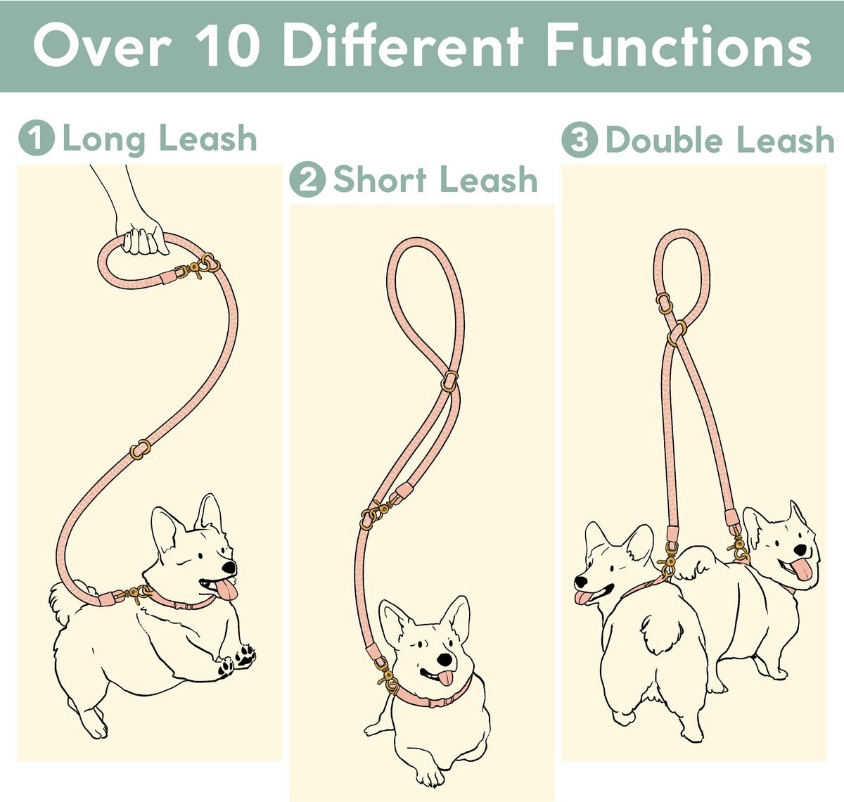 Out of Stock - AWOO Infinity Standard Dog Leash, 7-ft long, Olive ...