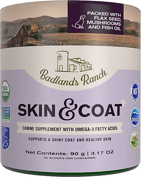 BADLANDS RANCH Healthy Support Skin & Coat Powder Supplement for Dogs ...