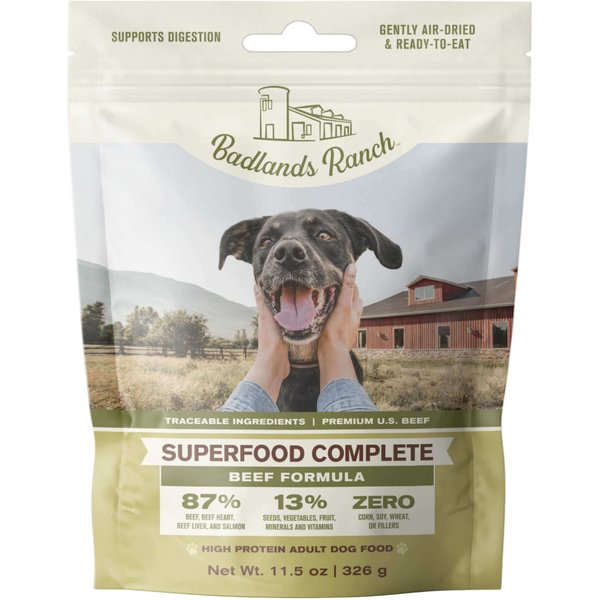 BADLANDS RANCH Superfood Complete Grain-Free Beef Air-Dried Dog Food ...