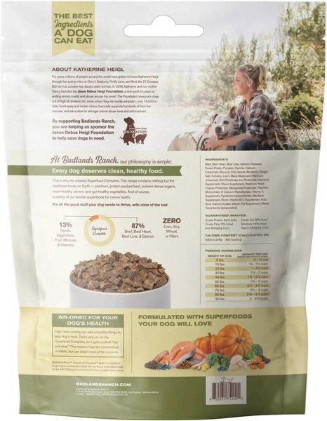 BADLANDS RANCH Superfood Complete Grain-Free Beef Air-Dried Dog Food ...