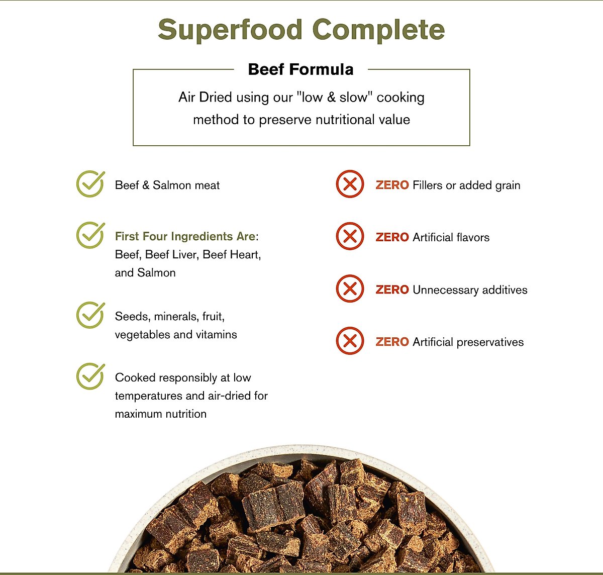 BADLANDS RANCH Superfood Complete Grain-Free Beef Air-Dried Dog Food ...