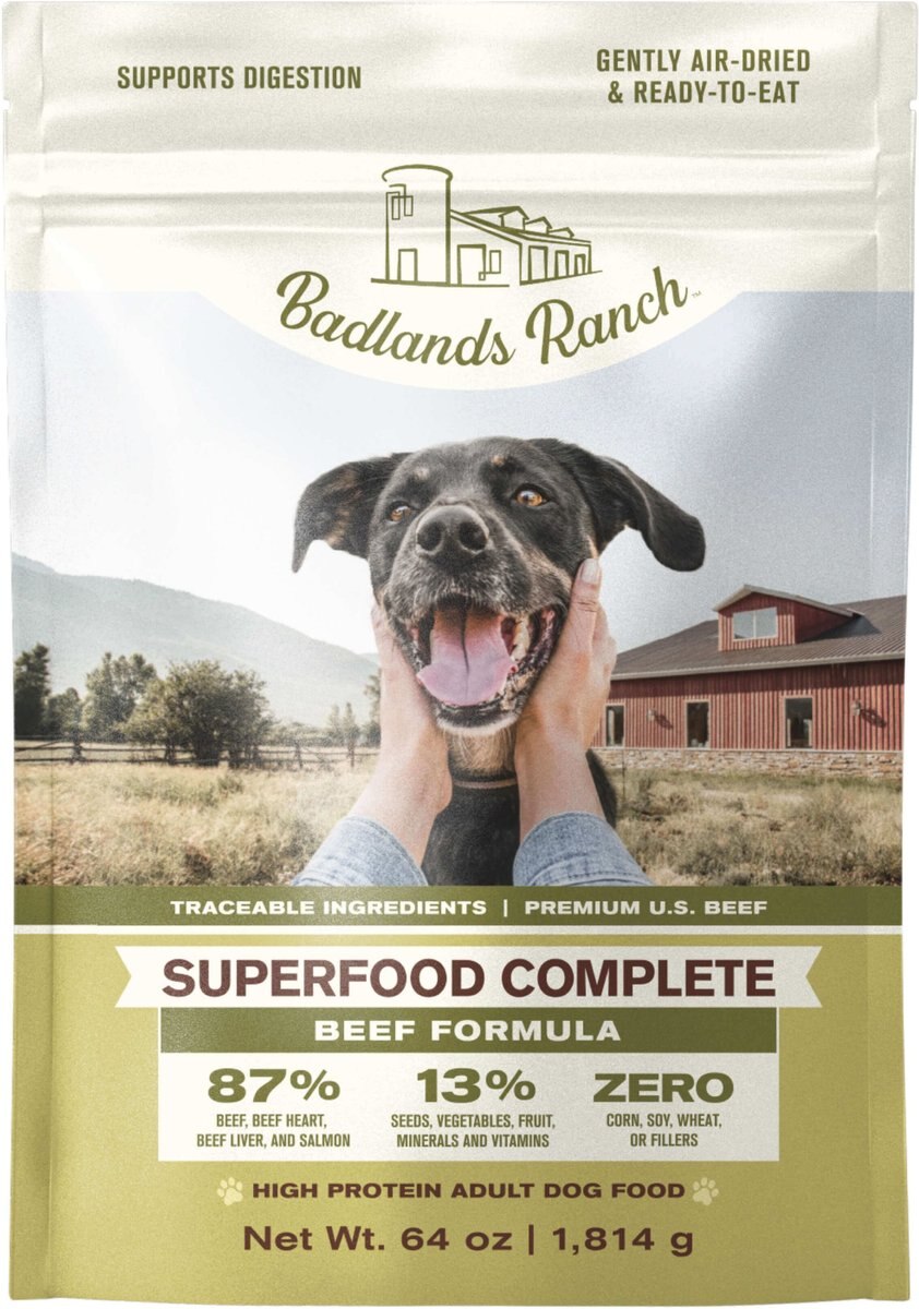 BADLANDS RANCH Superfood Complete Grain-Free Beef Air-Dried Dog Food ...