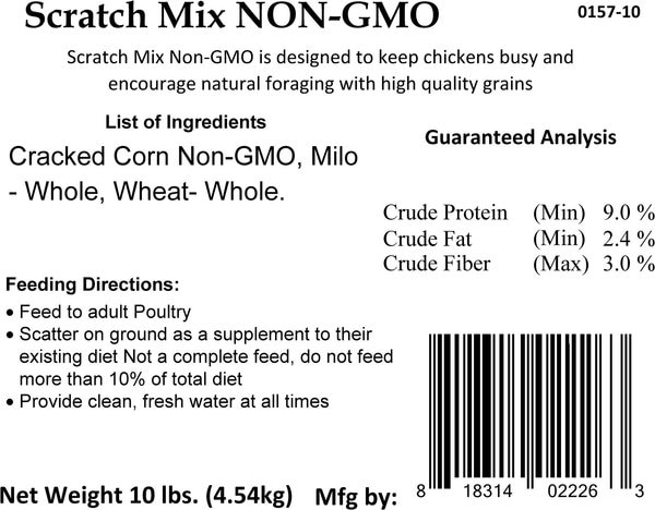 BAR ALE Non-GMO Poultry Scratch Mix, 10-lb bag - Chewy.com