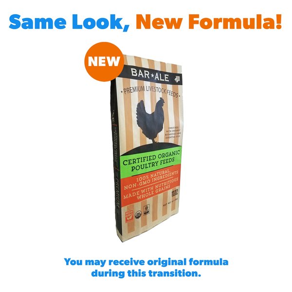 BAR ALE Organic 18% Protein Soy & Corn-Free Layer Mini Pellet Chicken ...