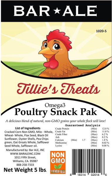 BAR ALE Tillie's Treats Non-GMO Omega3 Poultry Snack Pak Chicken Treats ...