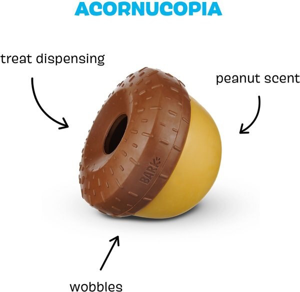 BARK Acornucopia Treat Dispensing Tough Dog Chew Toy, Brown - Chewy.com