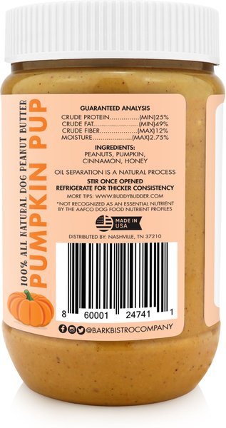 BARK BISTRO COMPANY Buddy Budder Pumpkin & Cinnamon Peanut Butter ...