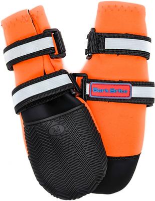 BARK BRITE All Weather Reflective Neoprene Dog Boots, 4 count, Orange ...