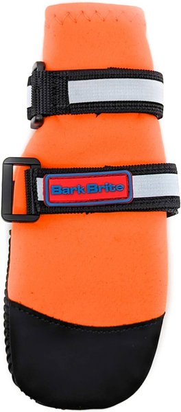 BARK BRITE All Weather Reflective Neoprene Dog Boots, 4 count, Orange ...