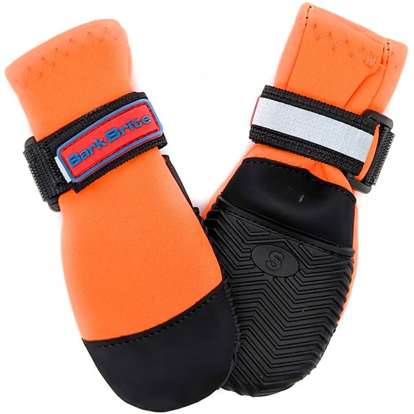 BARK BRITE All Weather Reflective Neoprene Dog Boots, 4 count, Orange ...