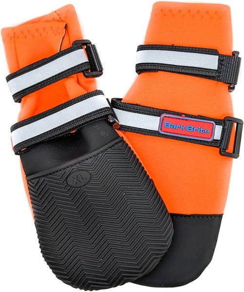 BARK BRITE All Weather Reflective Neoprene Dog Boots, 4 count, Orange ...