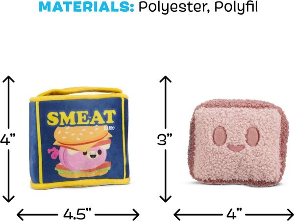 BARK Canned Smeat Multi-Part Squeaky Plush Dog Toy, Medium - Chewy.com